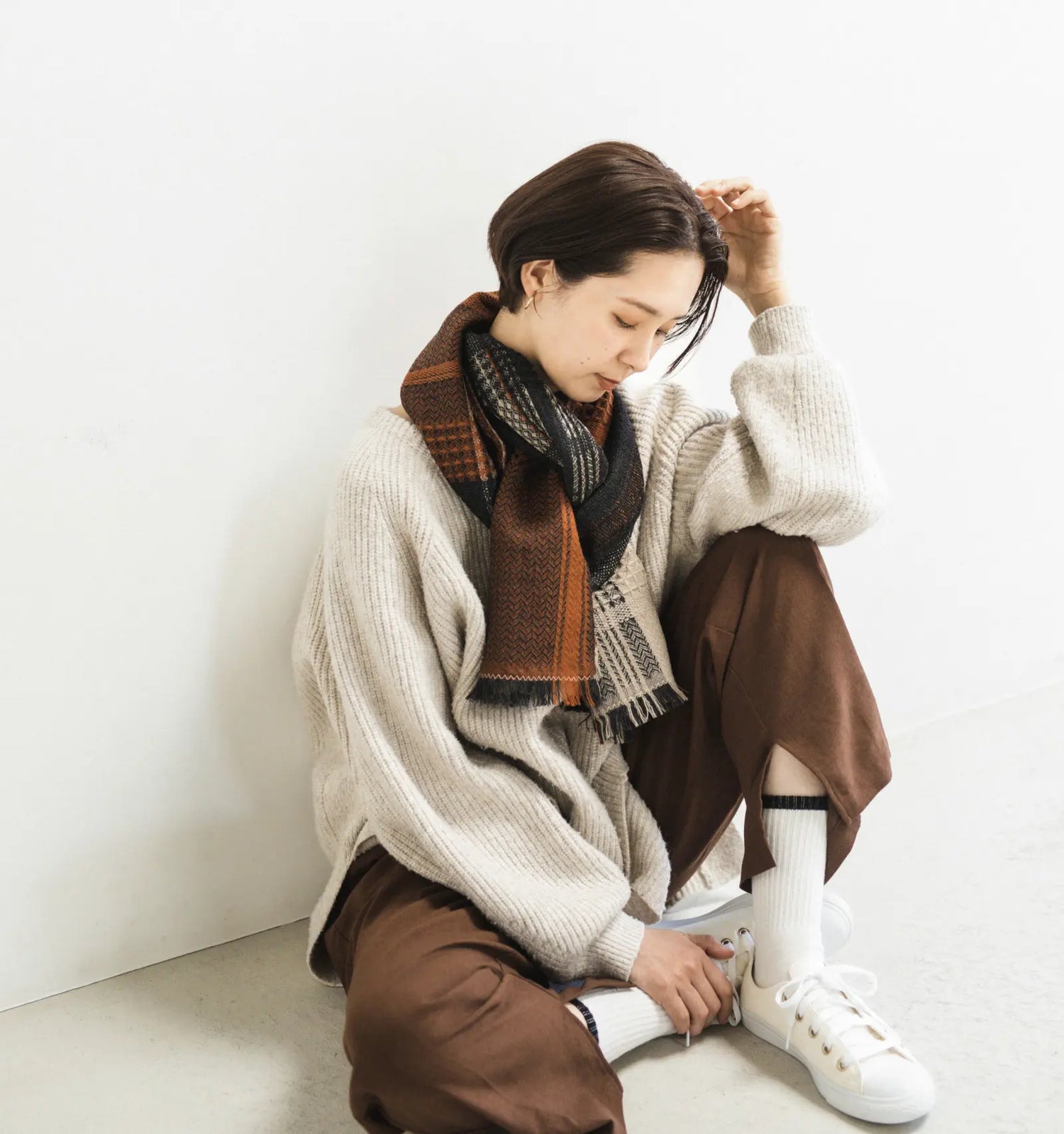 Iori Online Shop | Kobo Oriza Wool KAWARI-ori Muffler zero – 100% Wool – Iori Co., Ltd.